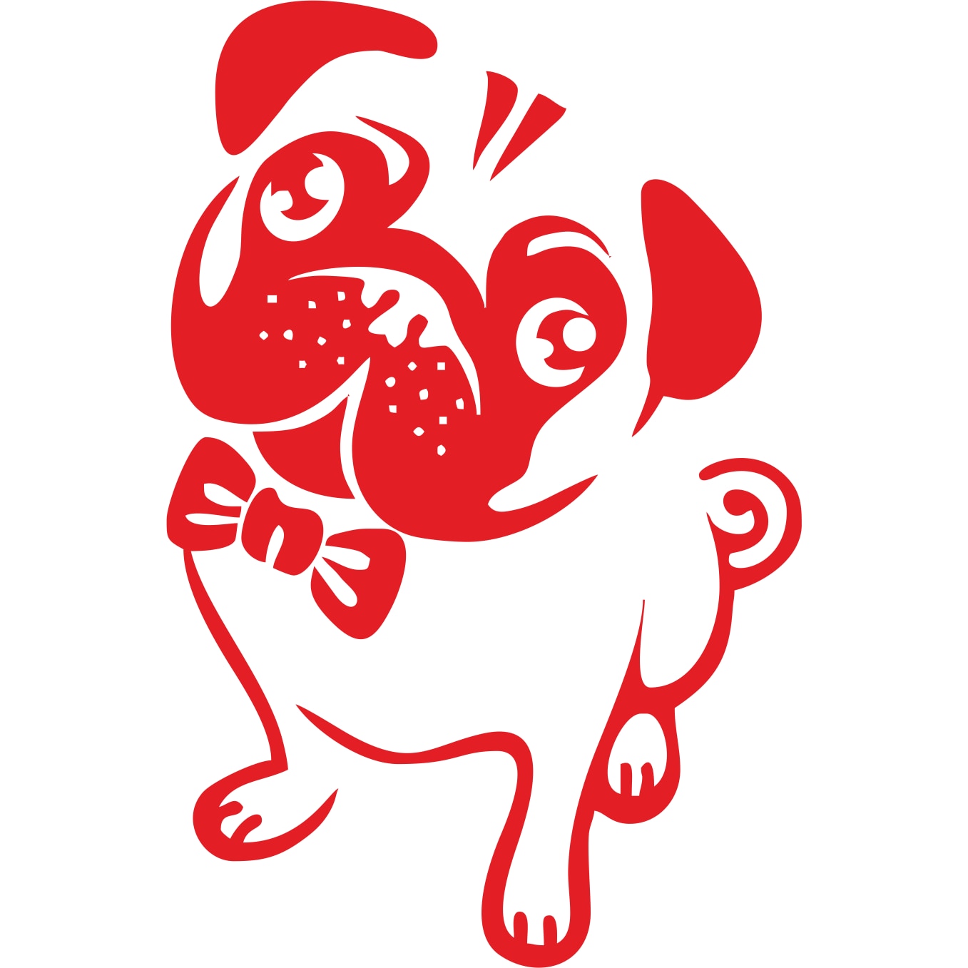 Sticker auto Pug, Rosu, 20 cm - eMAG.ro