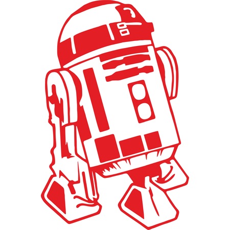 Sticker auto R2D2, Rosu, 20 cm - eMAG.ro