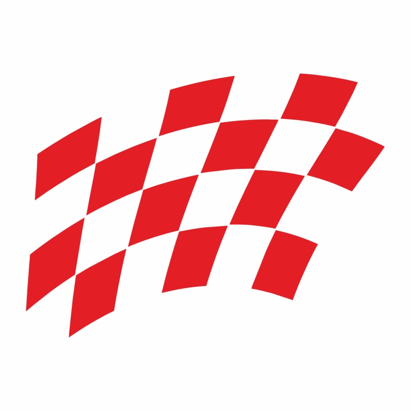Sticker auto Race Flag, Rosu, 30 cm - eMAG.ro