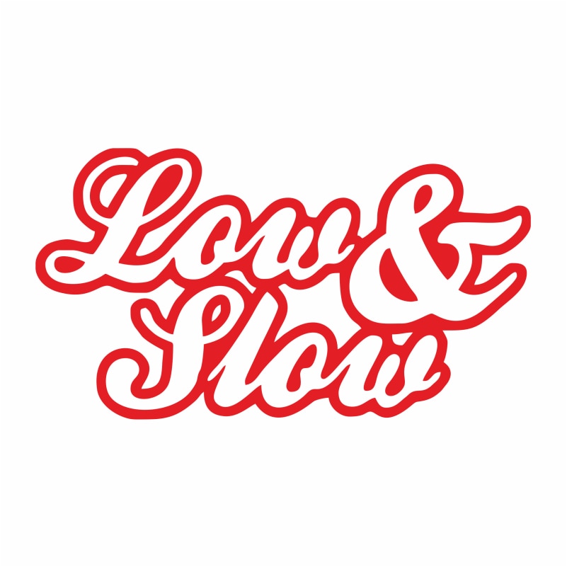 Sticker auto Low and Slow, Rosu, 25 cm - eMAG.ro