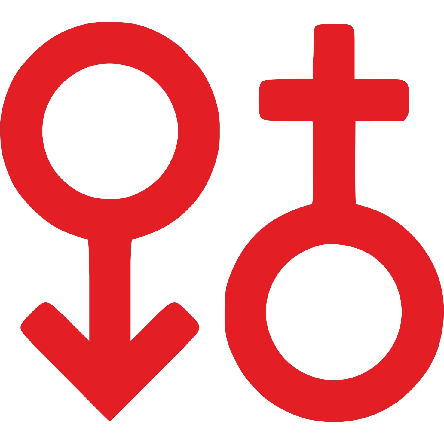 Sticker auto male Female Symbols, Rosu, 25 cm - eMAG.ro