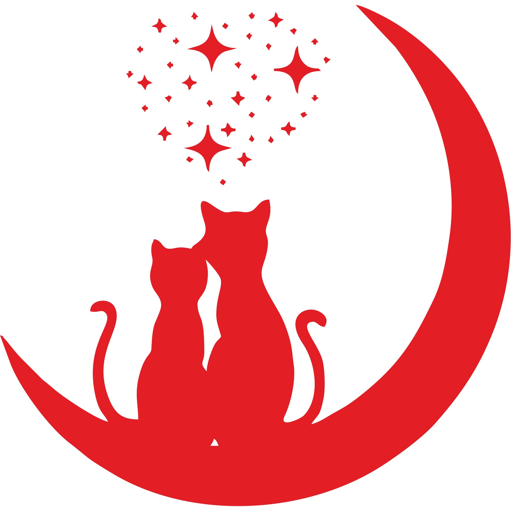 Sticker auto Moon and Cats, Rosu, 15 cm - eMAG.ro