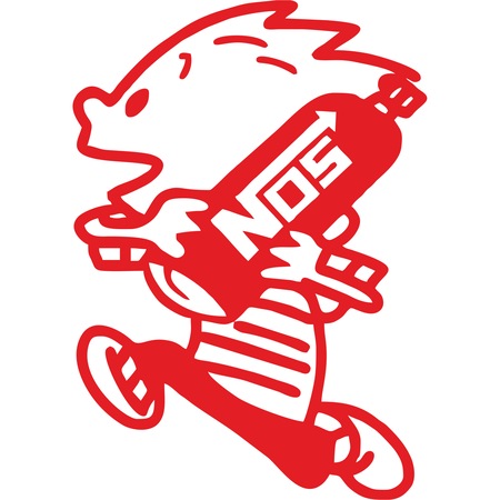 Sticker auto Nos Kid, Rosu, 20 cm - eMAG.ro