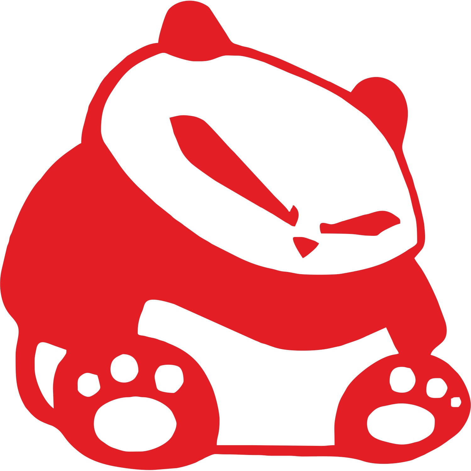 Sticker auto Panda, Rosu, 25 cm - eMAG.ro