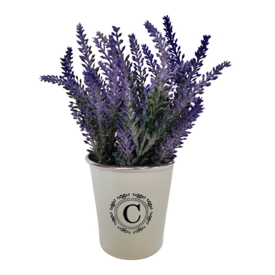 Lavanda cu aspect natural in ghiveci din metal 25x11x11cm - eMAG.ro
