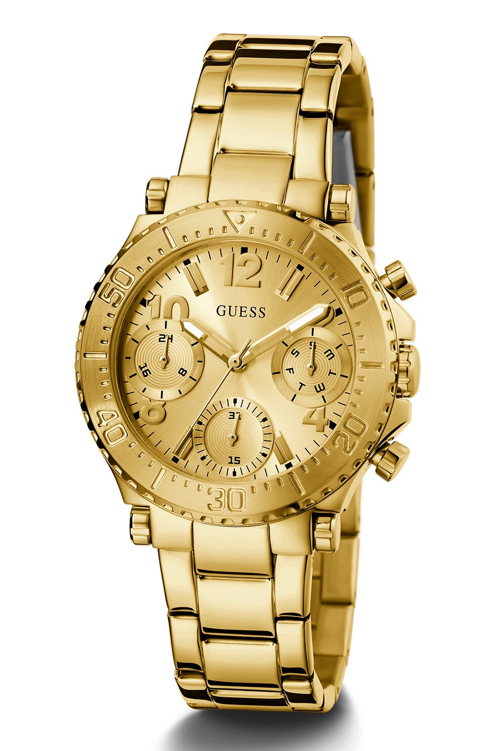 Часовник от неръждаема стомана с циферблат с лого Guess, Злато - eMAG.bg