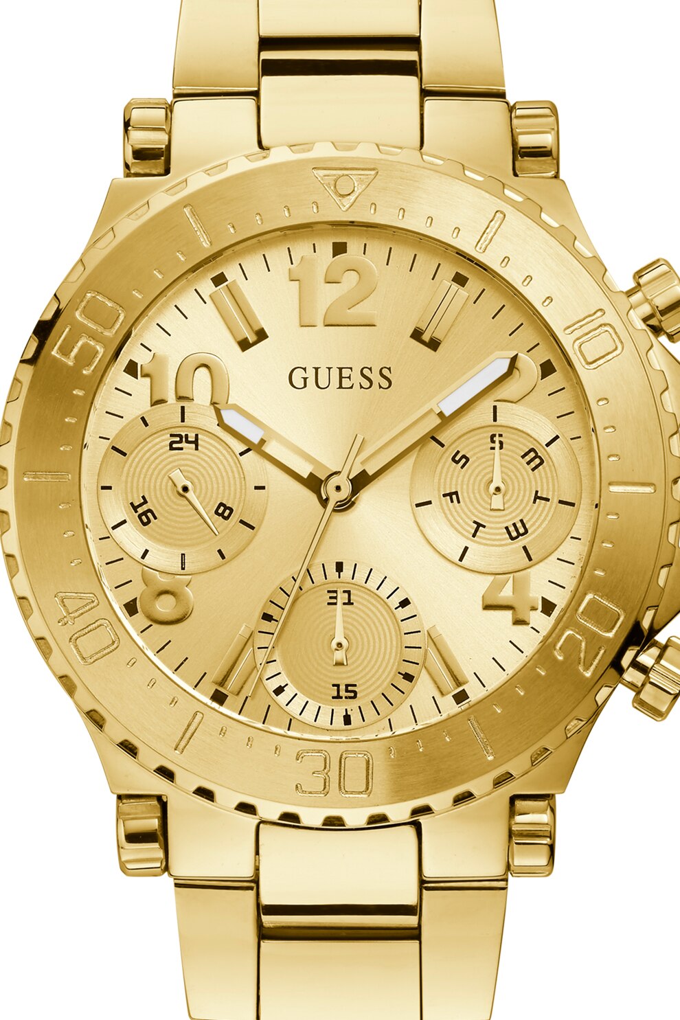 Часовник от неръждаема стомана с циферблат с лого Guess, Злато - eMAG.bg