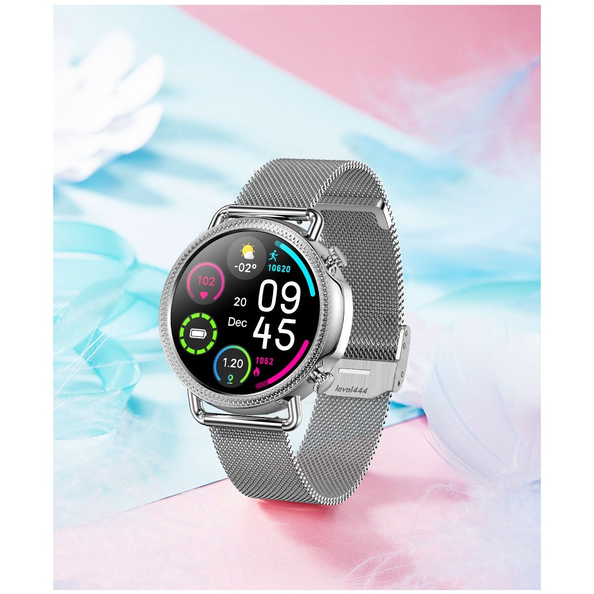 Smartwatch level444 M2, compatibil cu Android & iOS, gri, unisex - eMAG.ro
