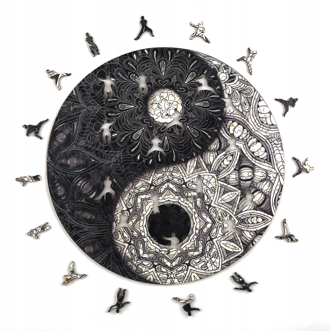 Puzzle Yin Yang, Moments, Lemn, Alb/Negru - eMAG.ro