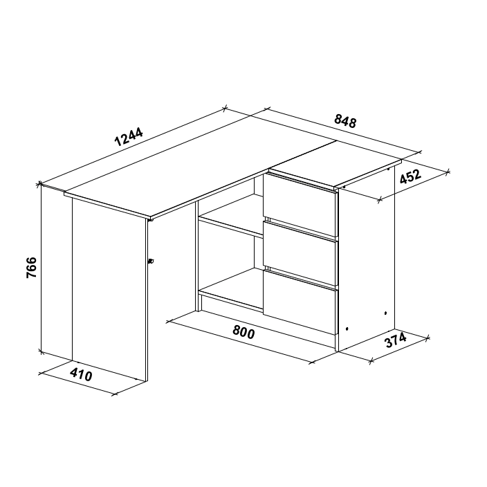 Masa PC de colt, nabbi, Afors, stejar sonoma - eMAG.ro