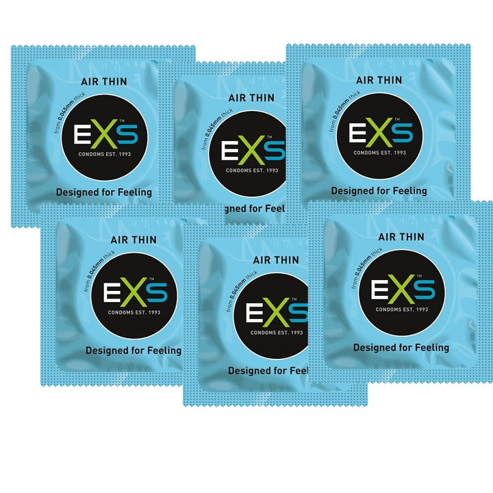 Set 100 Prezervative, Exs, Air thin, Latex, Transparent - eMAG.ro
