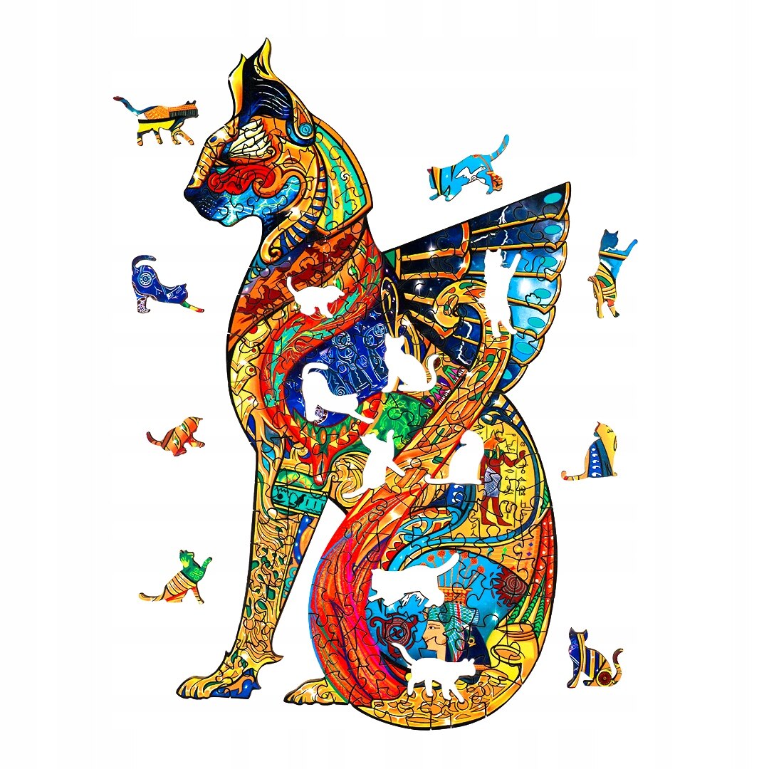 Puzzle din lemn, FARAON CAT, Moments, Lemn, Multicolor, S - eMAG.ro