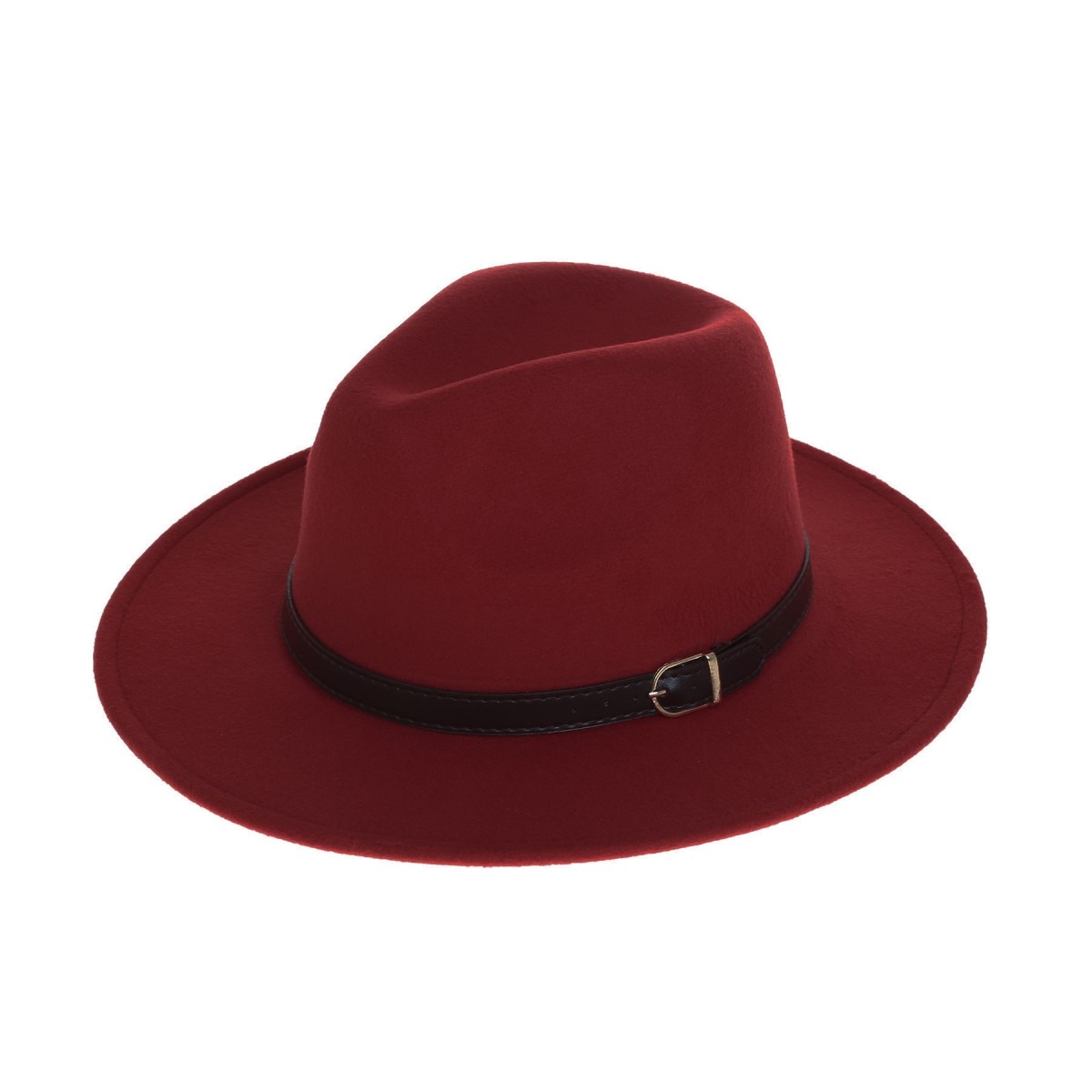 Palarie fedora din stofa, PAMI, PD-0522-72, 57 cm Rosu - eMAG.ro