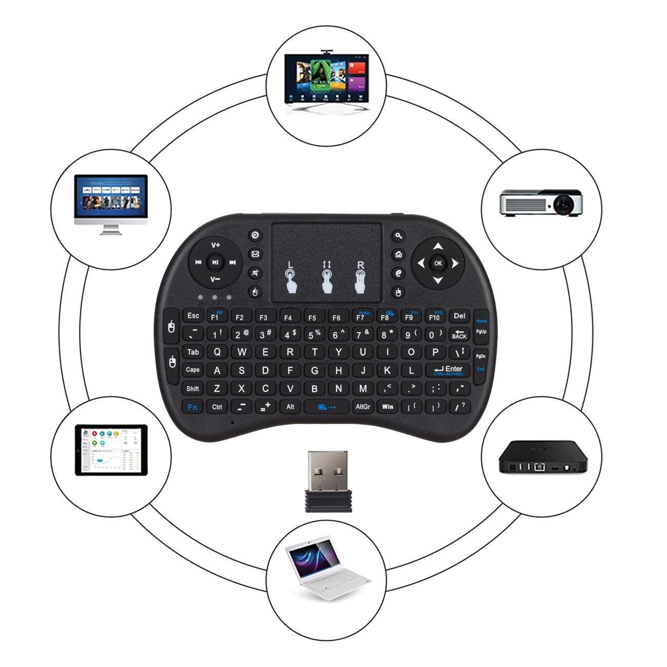Mini tastatura fara fir, i-JMB, Cu touchpad, Negru - eMAG.ro