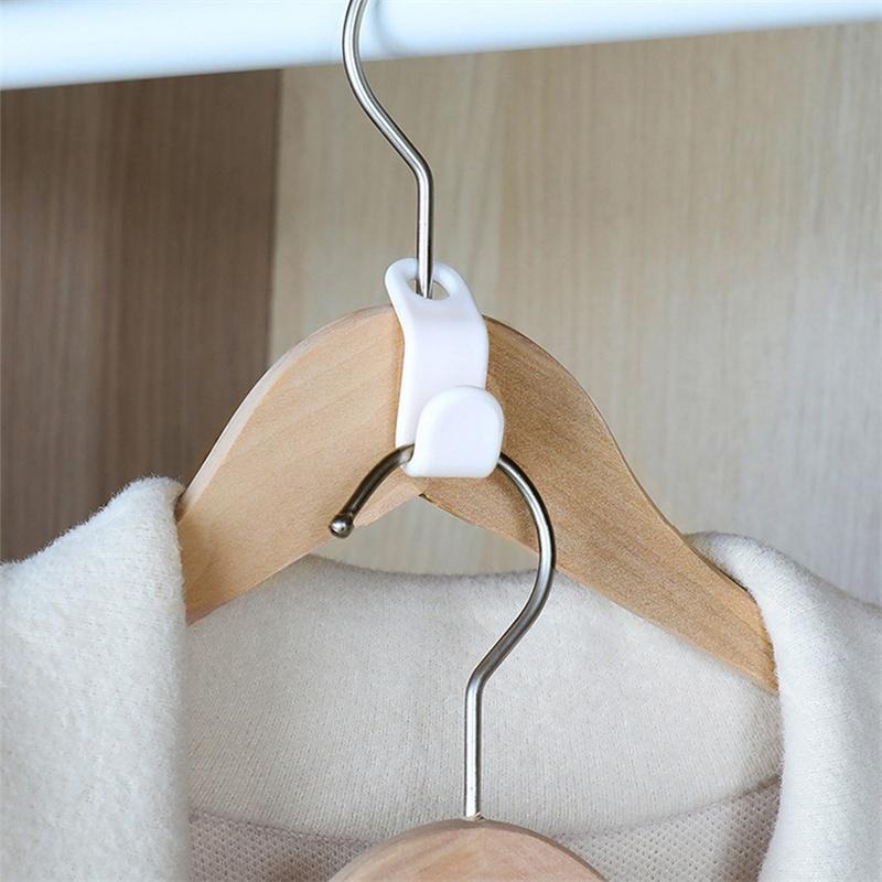 Set 10 Accesorii pentru Agatare si Organizare Umerase Haine, PVC, Alb ...