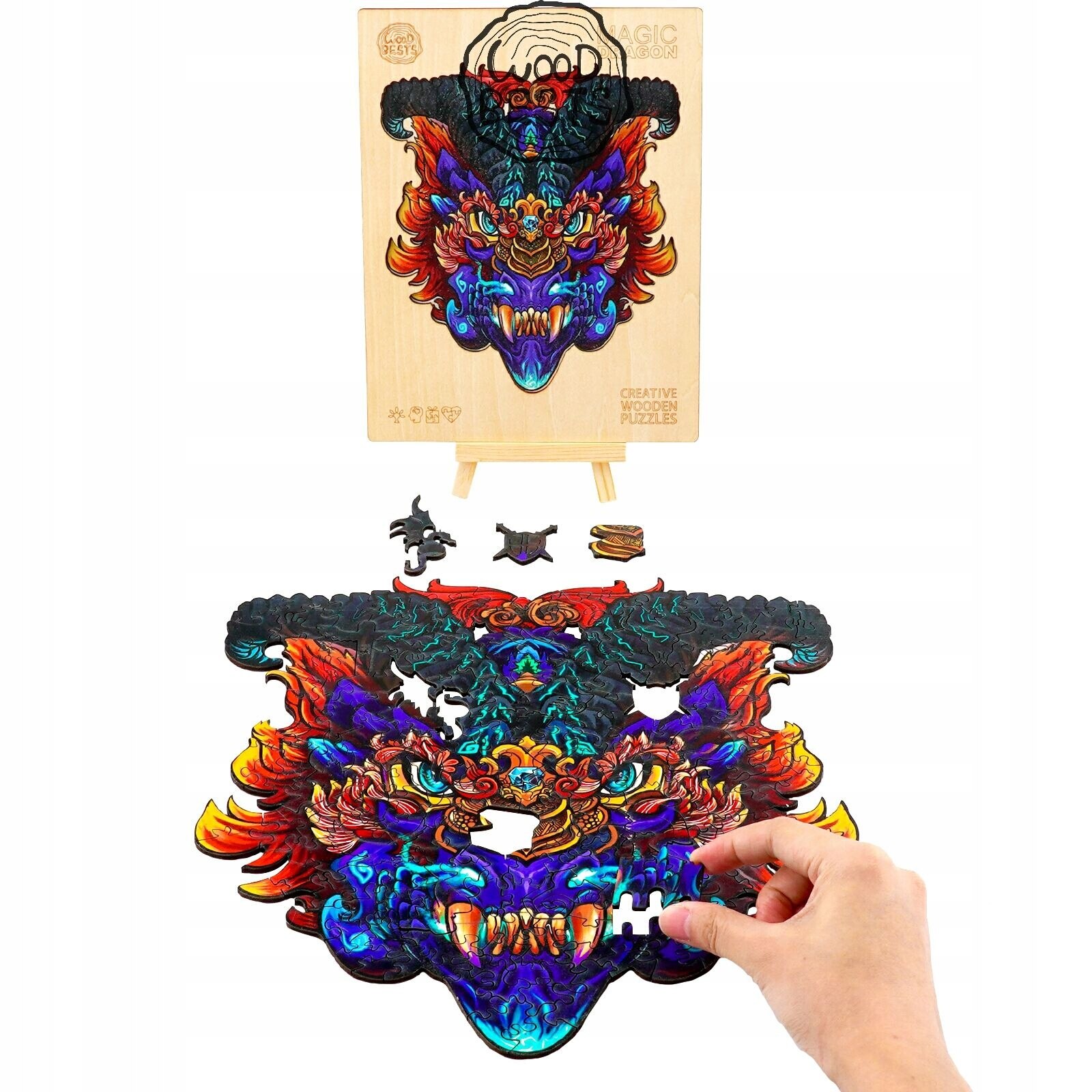 Puzzle adulti, Dragonul magic, Moments, Lemn, Multicolor, A3 - eMAG.ro