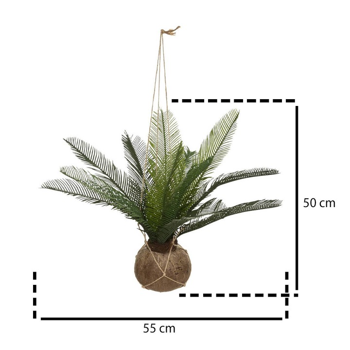 Изкуствена палма в кокосова саксия, висяща, височина 50 см - eMAG.bg