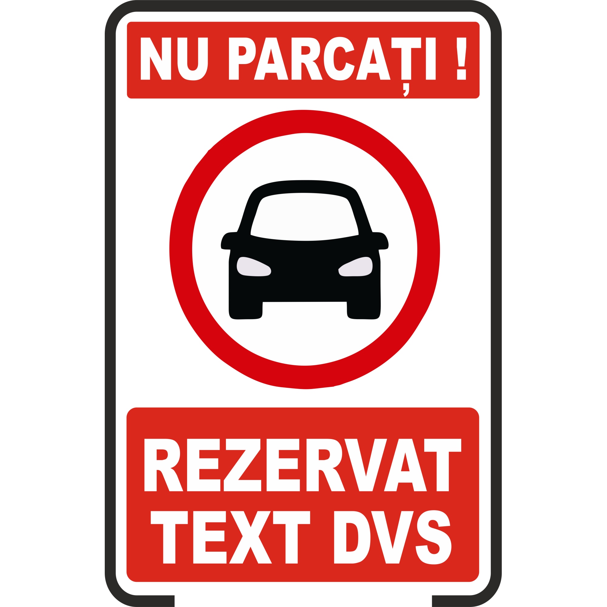 Semn Indicator, Nu parcati Rezervat Text Dvs, Placa compacta PVC, 10x15 ...