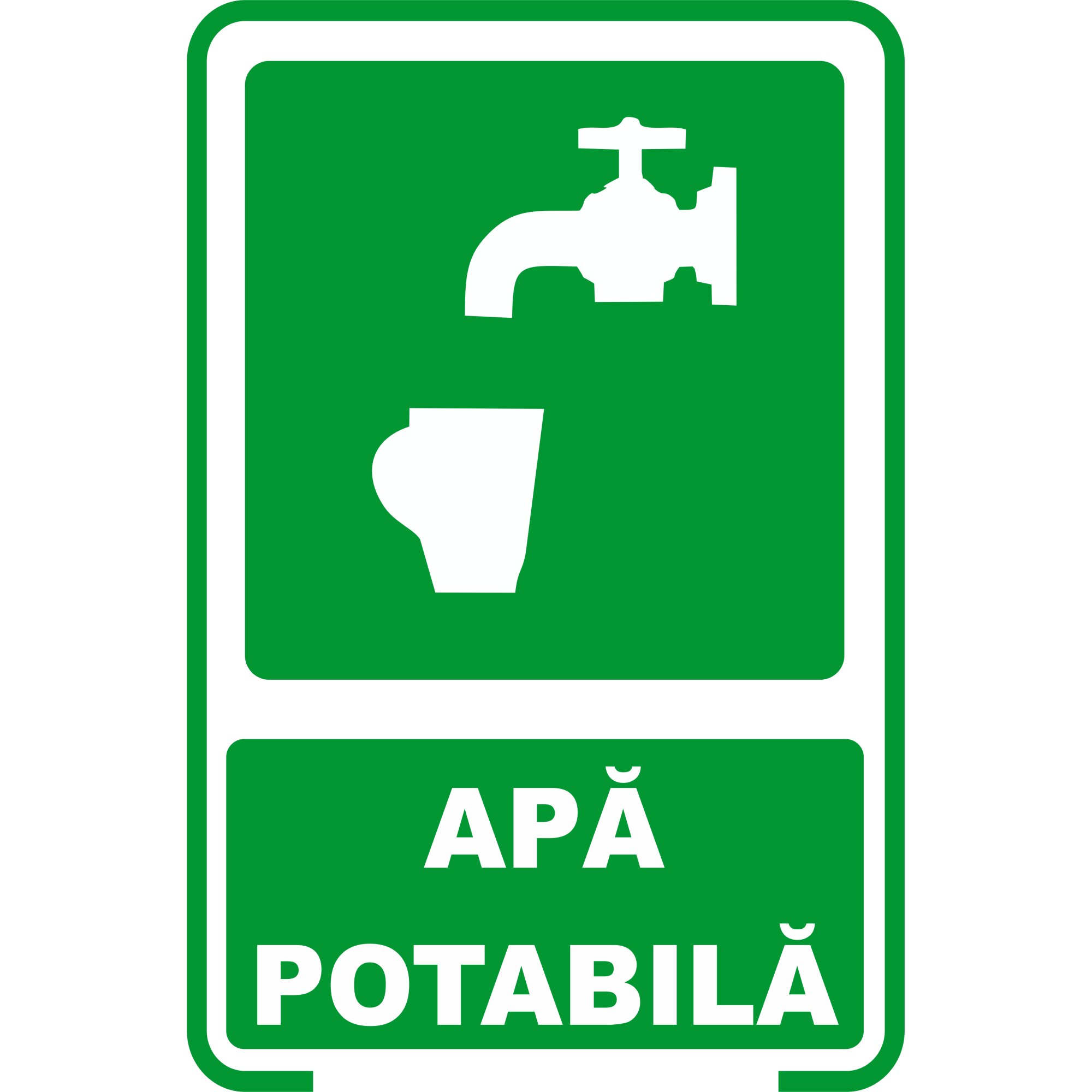 Semn Indicator, Apa Potabila, Placa compacta PVC, 15x20 cm - eMAG.ro