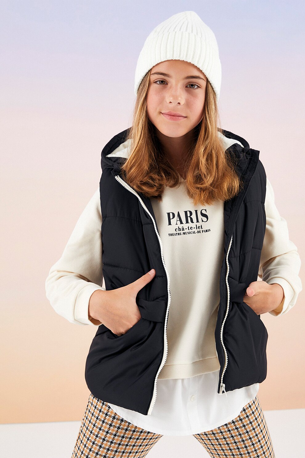 LC WAIKIKI, Colanti in carouri, Bej, Negru, 128 CM - eMAG.ro