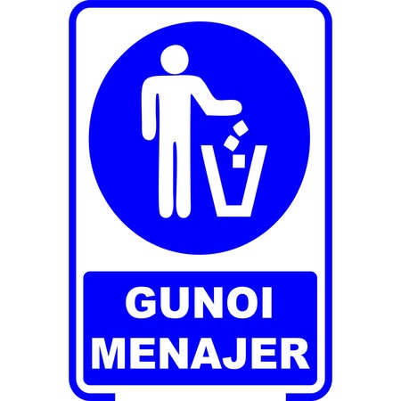 Semn Indicator, Gunoi Menajer, Placa Aluminiu, 10x15 cm - eMAG.ro
