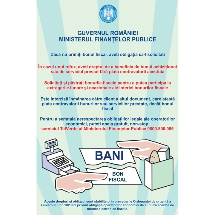 Semn Indicator, Solicitare Bon Fiscal, Autocolant Printat, 10x15 cm ...