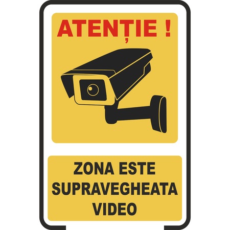 Semn Indicator, Atentie Zona este Supravegheata Video, Placa compacta ...