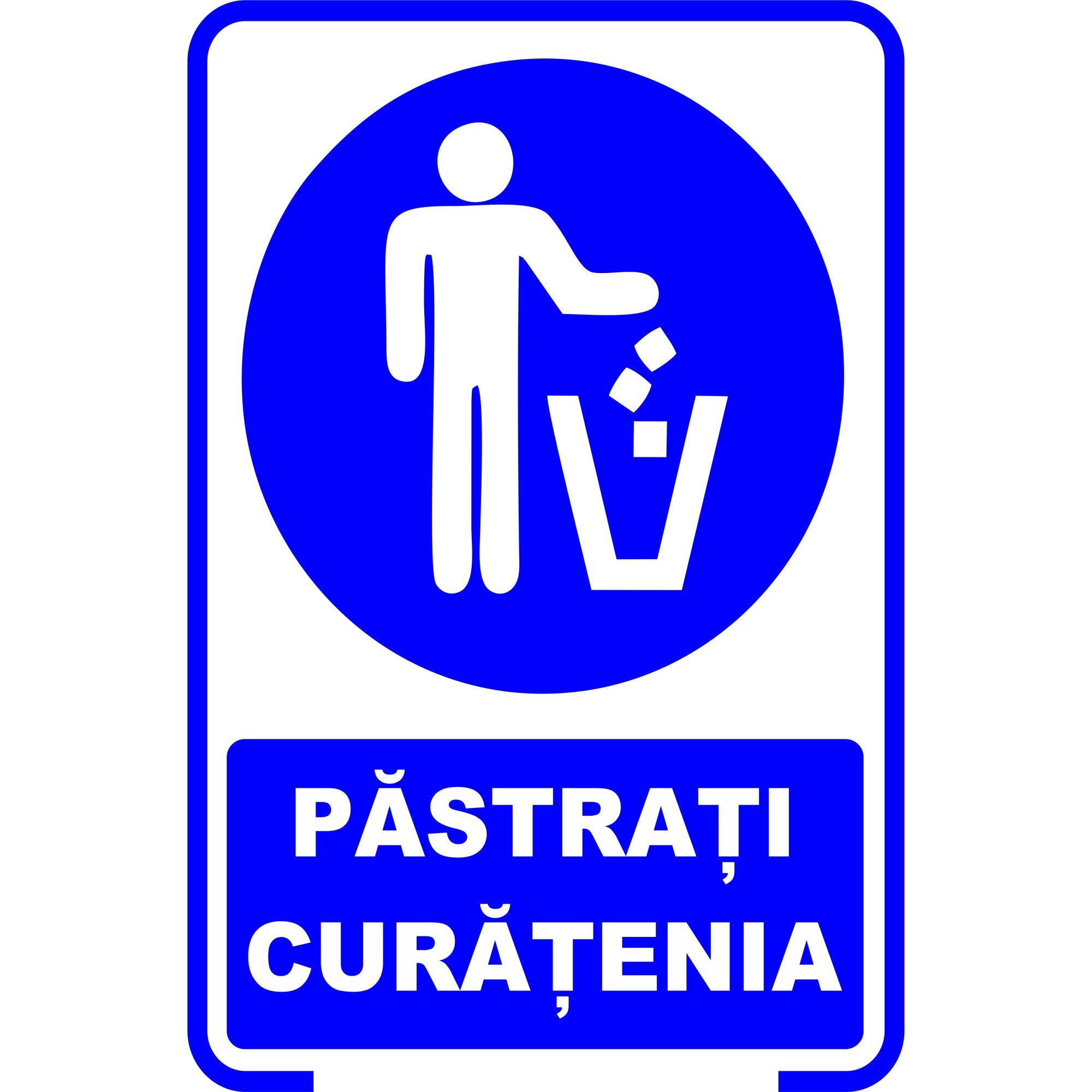 Semn Indicator, Pastrati Curatenia, Placa compacta PVC, 10x15 cm - eMAG.ro