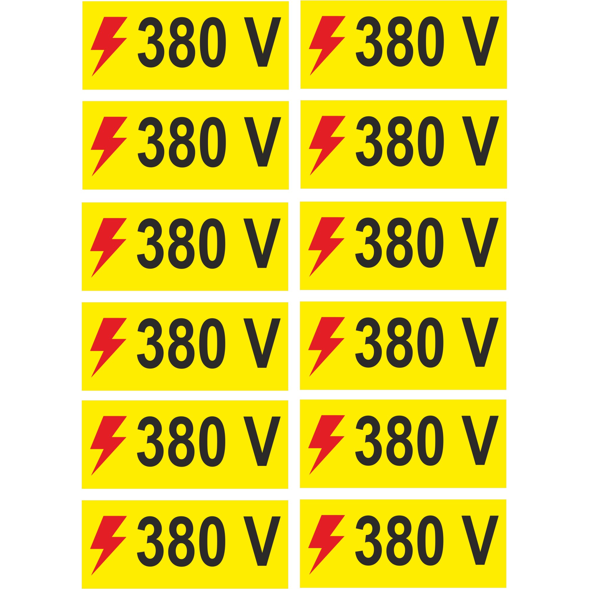 Semn Indicator, Set 12 buc 380v, Placa Compacta PVC, 7x3 cm - eMAG.ro