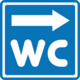 Semn Indicator, WC Sageata Dreapta, Placa compacta PVC, 10x10 cm - eMAG.ro