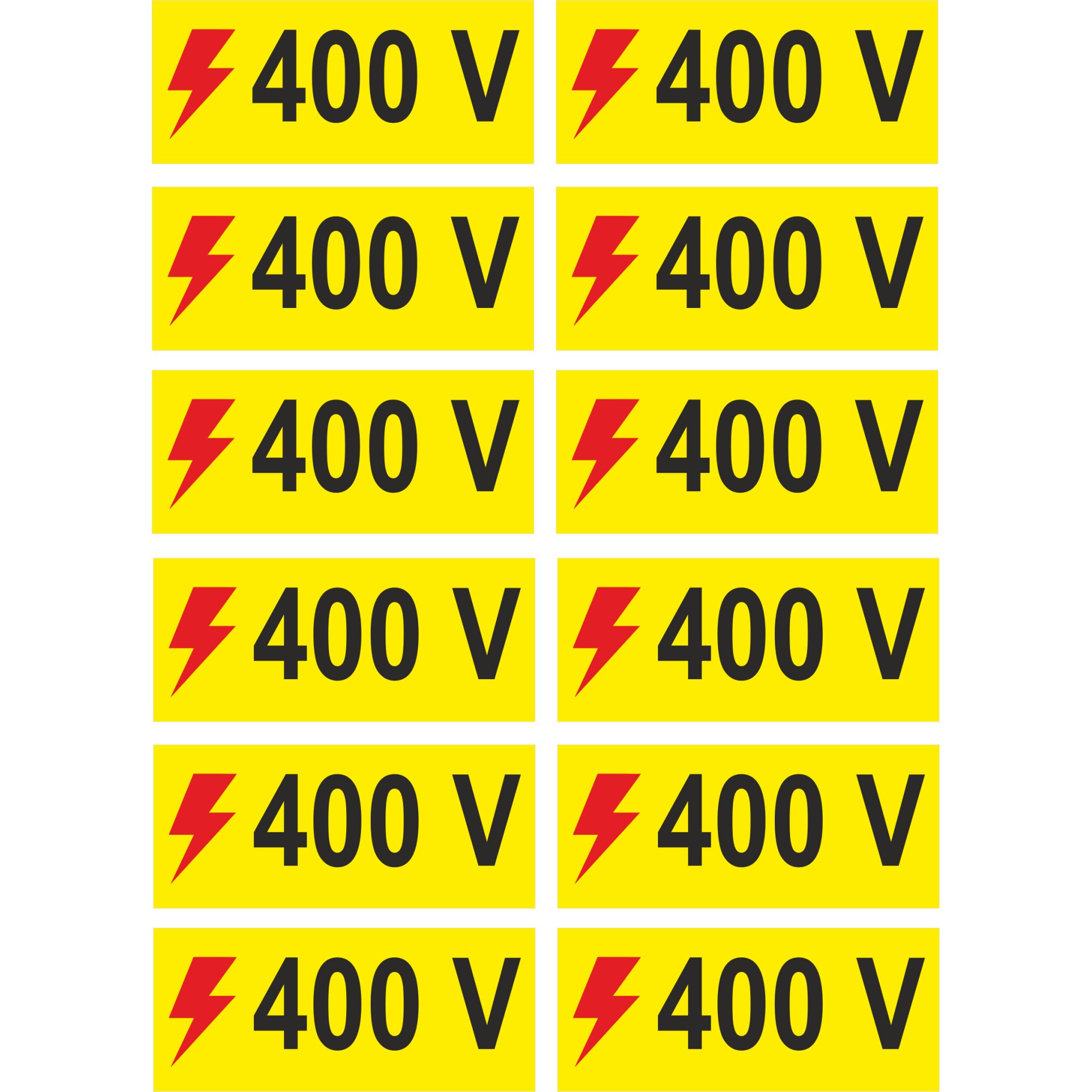 Semn Indicator, Set 12 buc 400v, Autocolant Printat, 7x3 cm - eMAG.ro