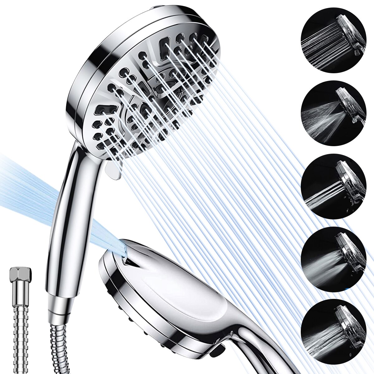 Set dus, ABS/Inox, 1.5m, Argintiu - eMAG.ro