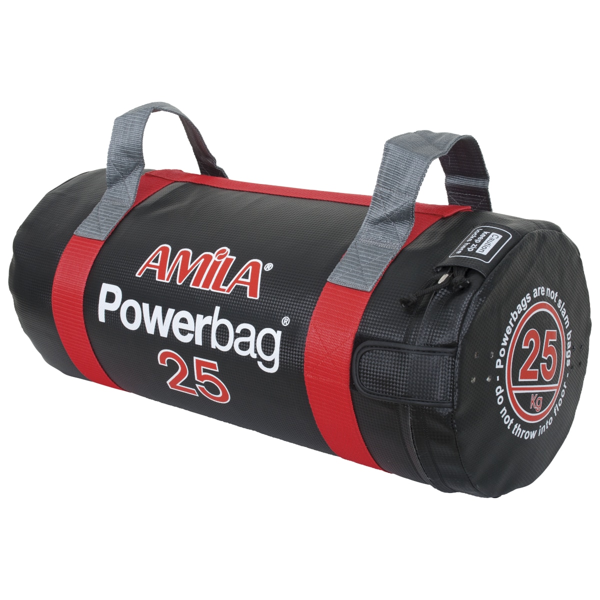 Sac fitness Amila Powerbags, Umplutura de nisip, PVC, 25 kg, Negru/Rosu ...