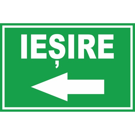 Semn Indicator, Iesire Stanga, Placa compacta PVC, 20x30 cm - eMAG.ro