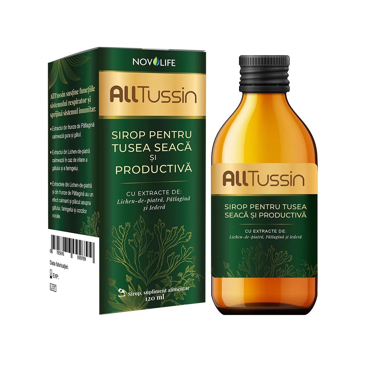 Sirop pentru tusea seaca si productiva All Tussin, 120 ml, Novolife ...