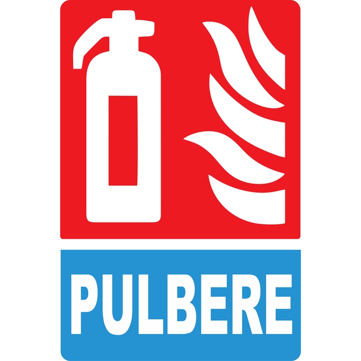 Semn Indicator, Stingator cu Pulbere, Autocolant Printat, 10x15 cm ...