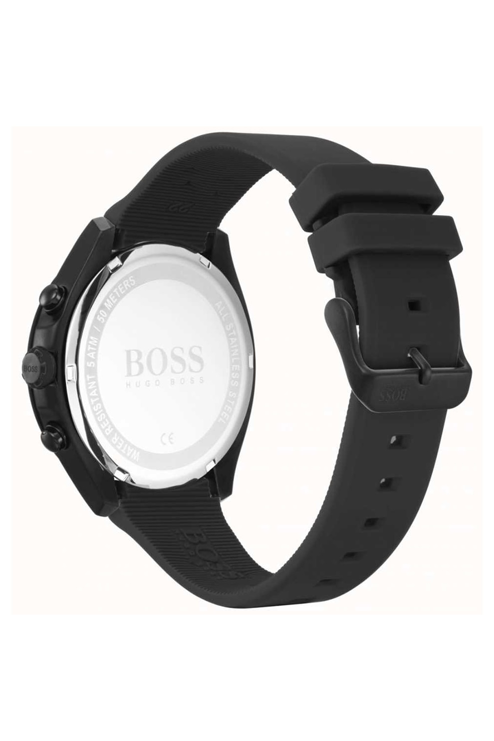 BOSS, Ceas cronograf cu o curea de silicon, Negru - eMAG.ro