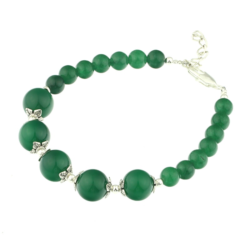 Bratara din jad verde rotund, de dama, Ambra Bijuterii - eMAG.ro