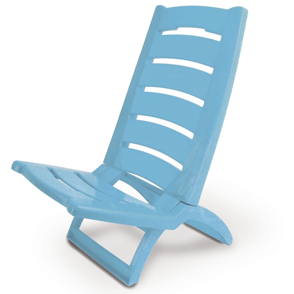 Scaun pliabil de plaja Adriatic, Plastic, 37.5 x 55 x 65 cm, Albastru ...