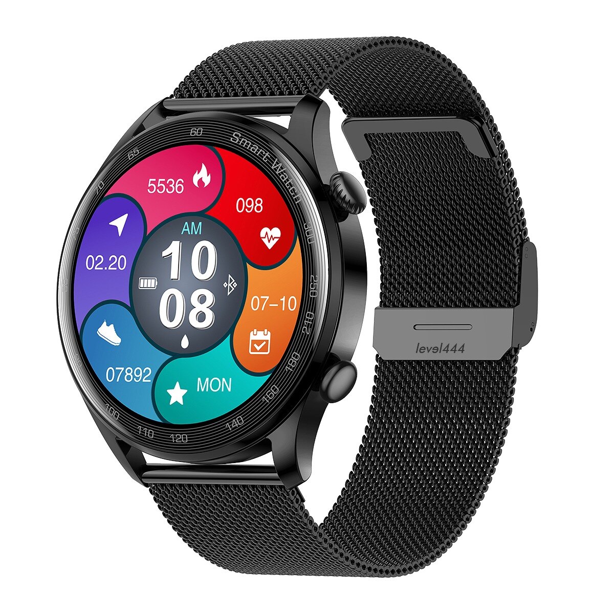 Smartwatch si bratara fitness level444 M1, ecran 1.73 inch, apeluri ...