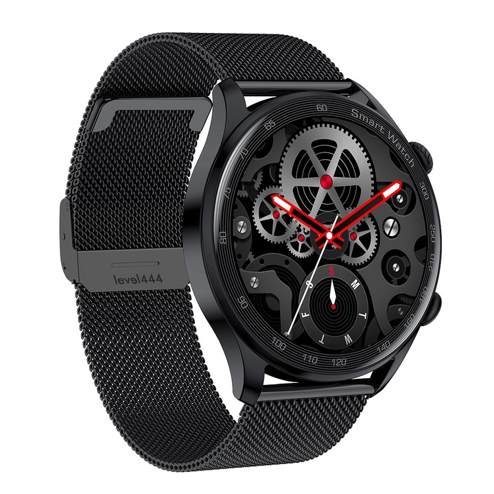 Smartwatch si bratara fitness level444 M1, ecran 1.73 inch, apeluri ...