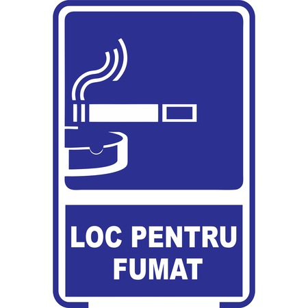 Semn Indicator 2, Loc pentru Fumat, Placa Aluminiu, 10x15 cm - eMAG.ro