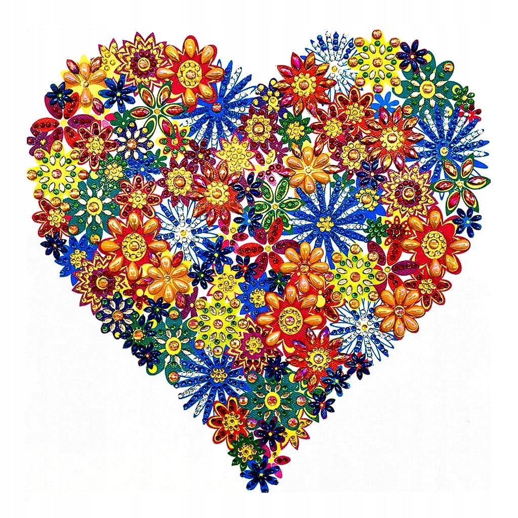 Set de broderie cu diamante 5d, Model inima, 30x30 cm, Serce ...