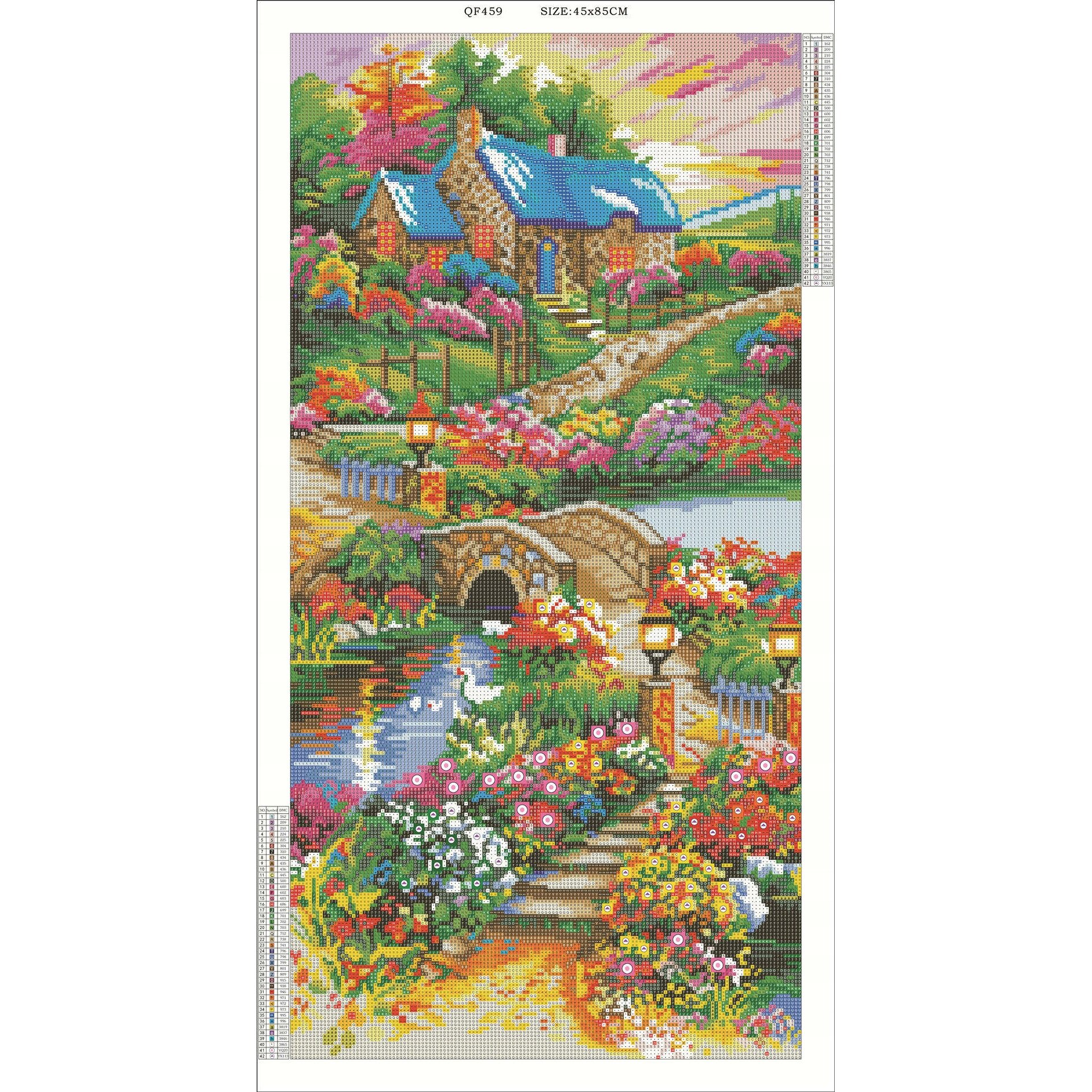 Set pictura cu diamante, Model lebada, 45x85 cm, Multicolor - eMAG.ro