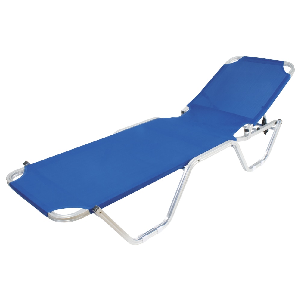 Sezlong pentru plaja Escape, Aluminiu/Textil, 195x60x30 cm, Albastru ...