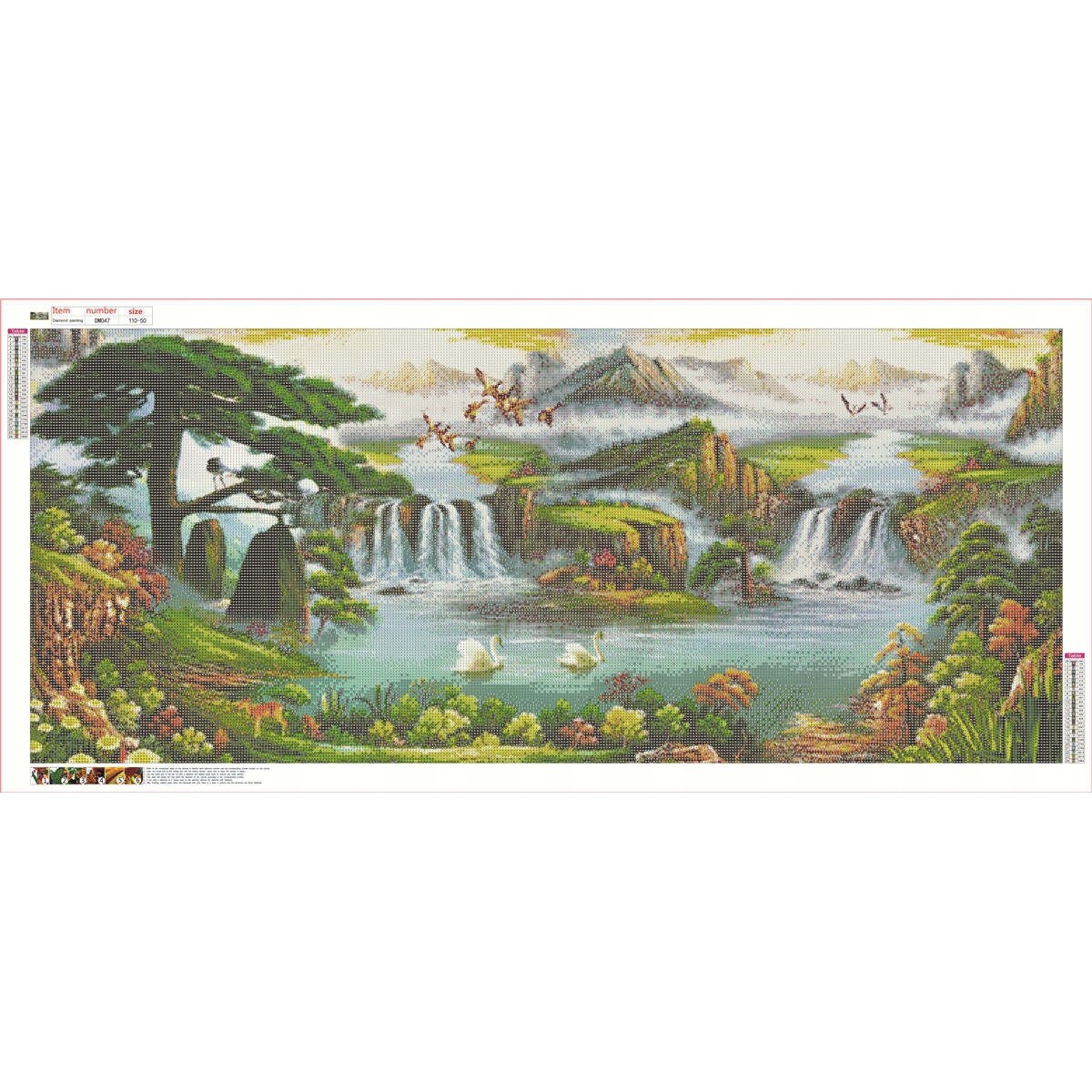 Set de broderie cu diamante 5d, Model peisaj, 50x110 cm, Multicolor ...