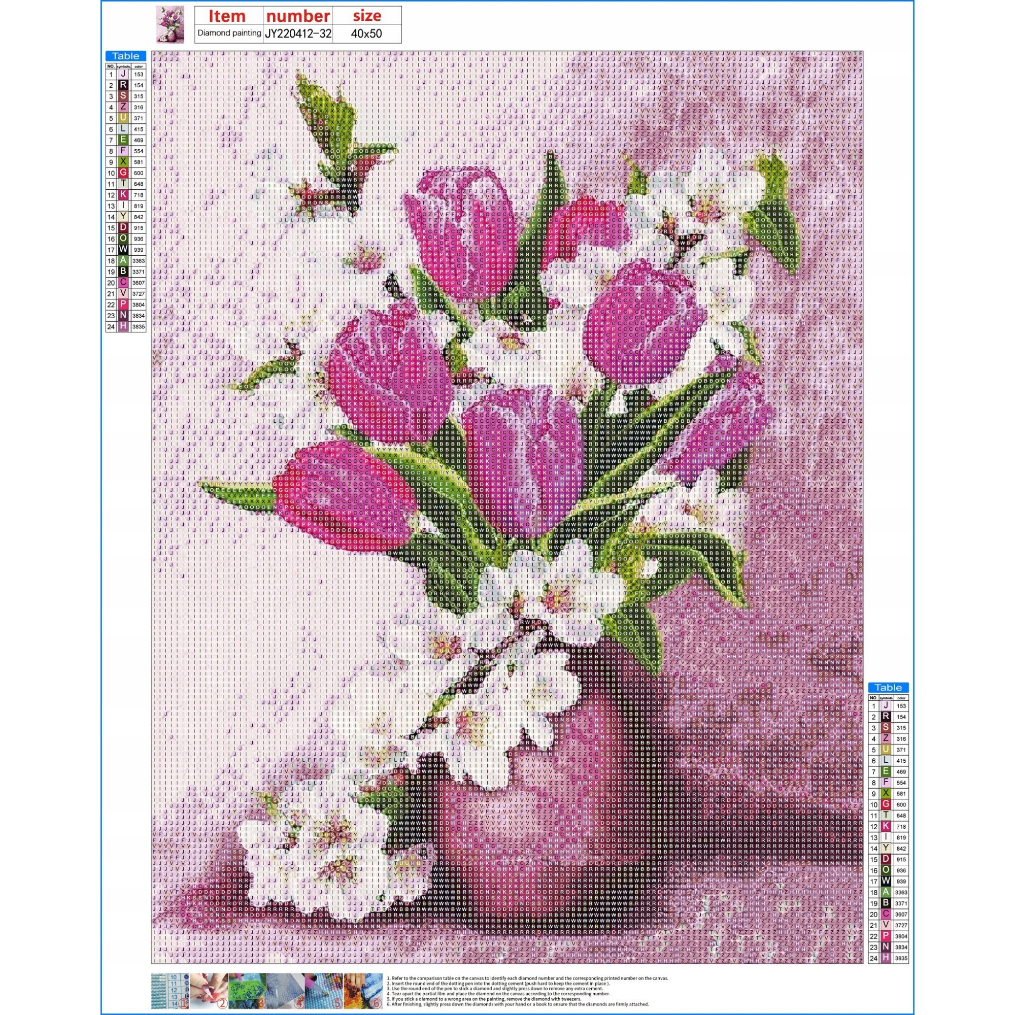 Set de broderie cu diamante 5d, Model vaza, 50x40 cm, Multicolor - eMAG.ro