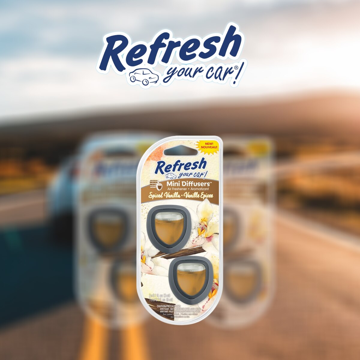 Ароматизатор за кола, мини дифузер, Refresh Your Car, Spiced Vanilla ...