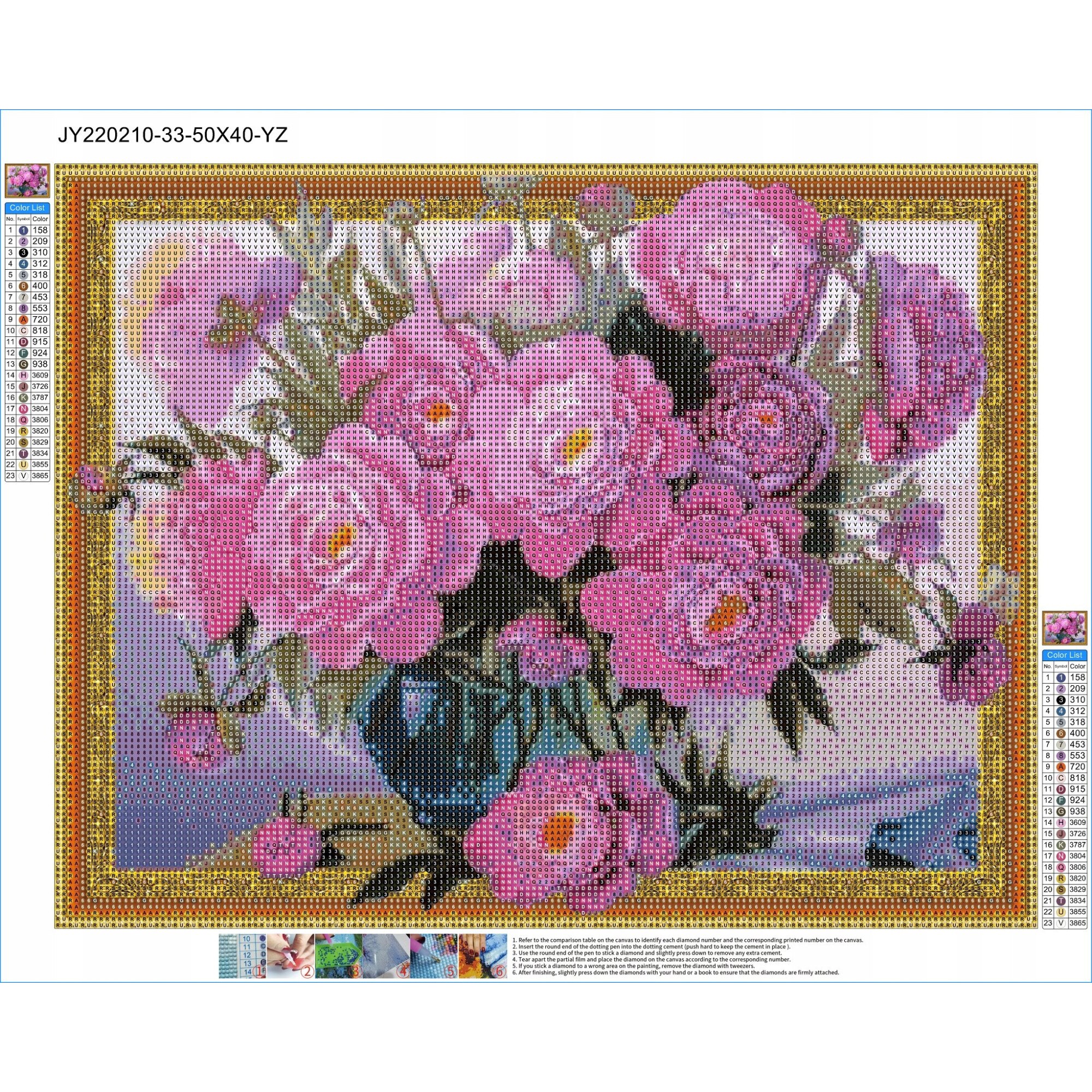 Set Set de broderie cu diamante 5d, 40x50 cm, Multicolor - eMAG.ro