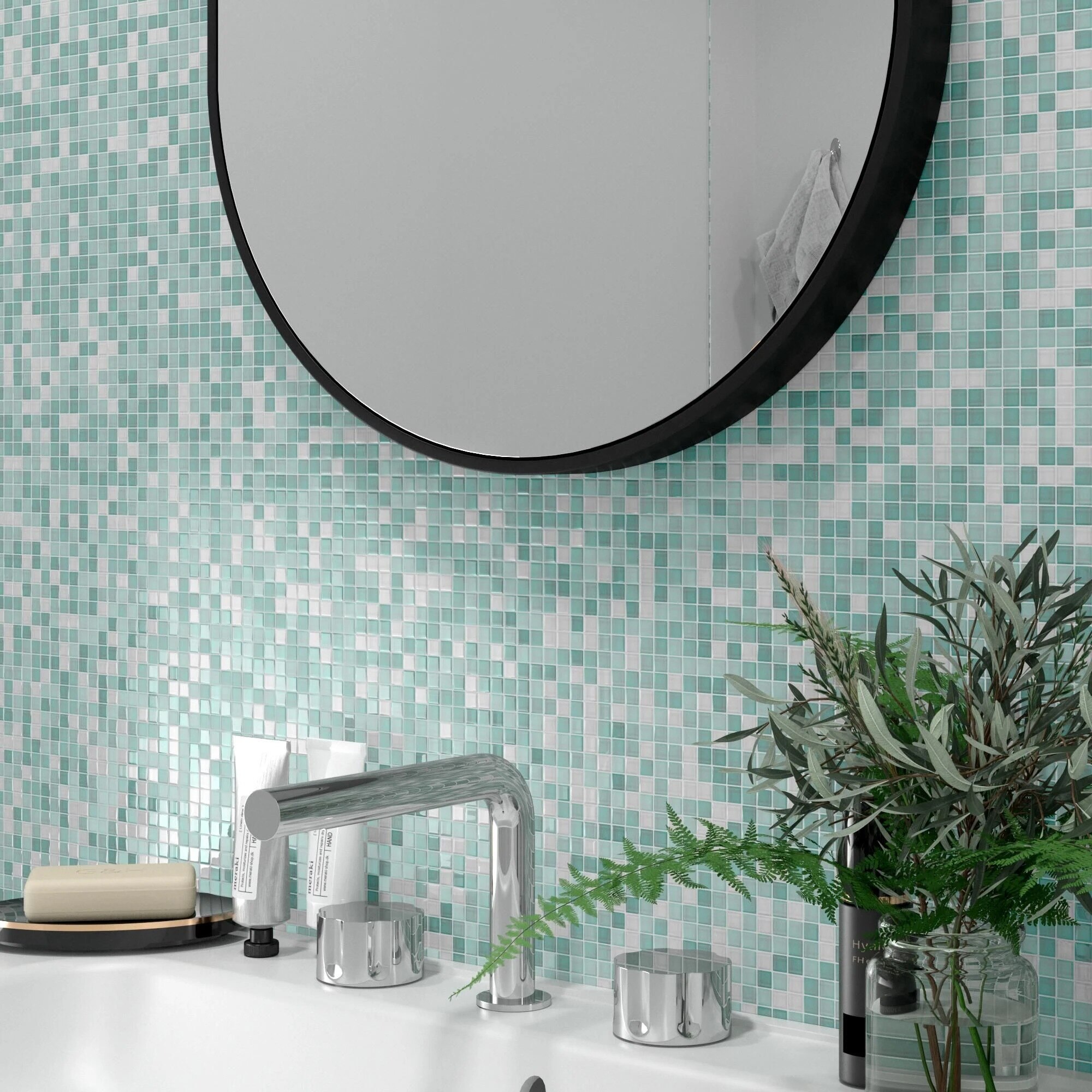 Mozaic sticla 30 x 30 cm, Candy, albastru - eMAG.ro